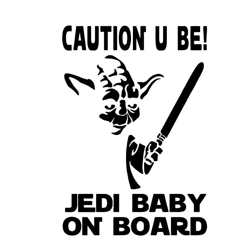 Jedi Baby on Board Caution Vinyl Decal Sticker – PRODUCTION – DecalChimp