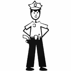 Policeman Stick Figure Vinyl Decal Sticker - DecalChimp