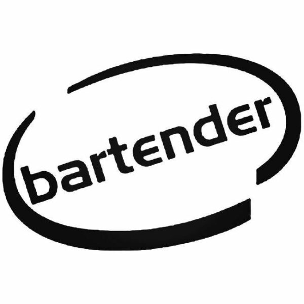 Bartender Oval Decal Sticker - DecalChimp