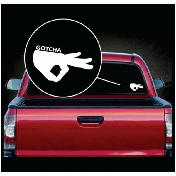 Circle Game Gotcha Window Decal Sticker - DecalChimp