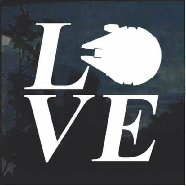 I Love Millennium falcon Star Wars Window Decal Sticker - DecalChimp