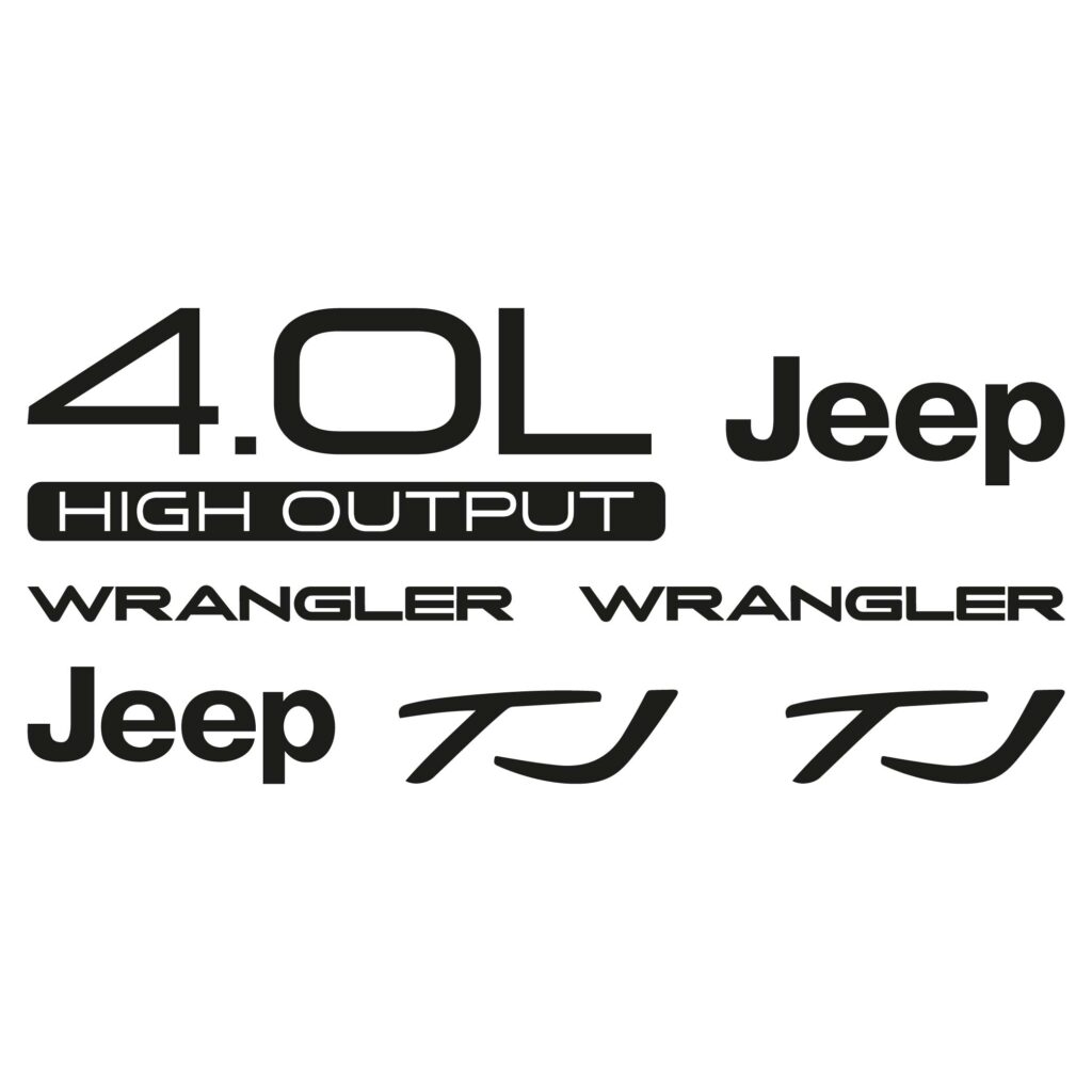 Jeep Wrangler Tj 4.0L 4.0 L Refresh Set Vinyl Decal Sticker - DecalChimp