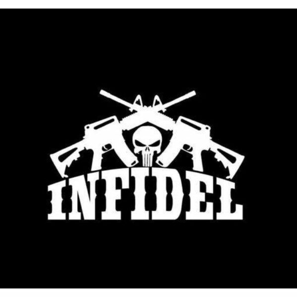 Punisher Skull Infidel Crossed Ar Military Window Decal Stickers A2 ...