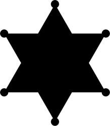 Simple Sheriff 6 Point Star Vinyl Decal Sticker - DecalChimp