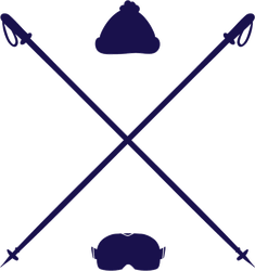 Ski Poles, Hat And Ski Mask Vinyl Decal Sticker - DecalChimp