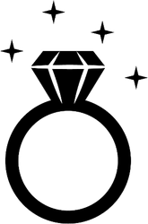 Sparkling Diamond Ring Vinyl Decal Sticker - DecalChimp